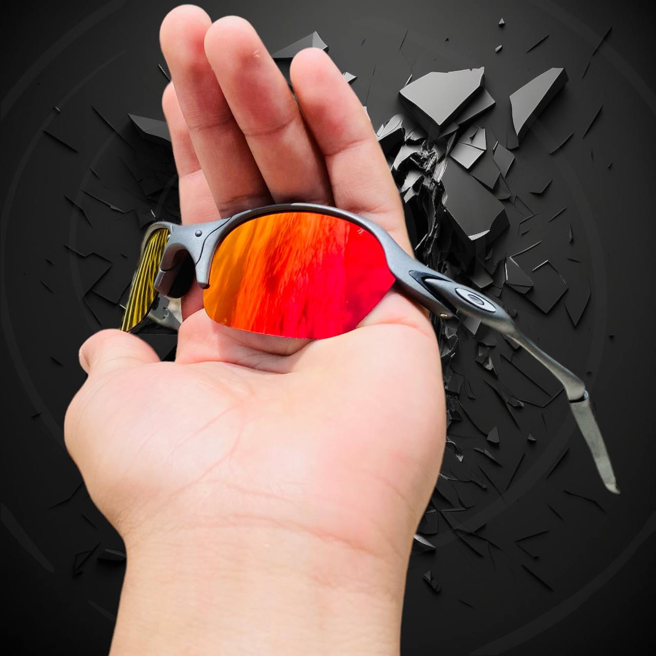 Óculos Romeu 2 - VERMELHO C/LARANJA LT05.12 - Uniquess - Loja Virtual