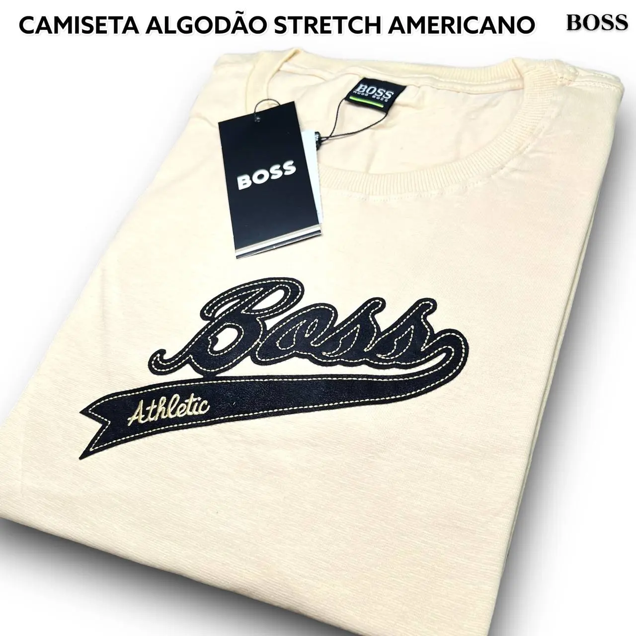 Camiseta Algodão Stretch Americano - HUGO BOSS arte em bordado ...
